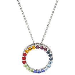 Firetti Damen Kette mit Anh&auml;nger &raquo;Schmuck Geschenk Silber 925 Halsschmuck Halskette Panzerkette Regen&laquo; mit Kristallstein silber Silber 925 (