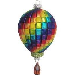 Christbaumschmuck &raquo;Hei&szlig;luftballon&laquo; mundgeblasen bunt Glas Einheitsgr&ouml;&szlig;e