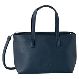 Tom Tailor Damen Tom Tailor Shopper &raquo;Marla&laquo; aus fein genarbtem Lederimitat au&szlig;en und weichem Suede-Imitat Futter blau B/H/T: 34cm x 21cm x 12cm