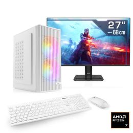 CSL PC-Komplettsystem &raquo;Spectrum V25290W&laquo; 27 &prime;&prime; AMD Ryzen 7 GeForce RTX 5060 32 GB RAM 1.000 GB SSD Inkl. 27 Zoll Full-HD Monitor, Maus, Tastatur, 300 