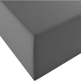 Fleuresse Spannbettlaken &raquo;Comfort XL&laquo; Mako-Jersey, f&uuml;r Matratzen bis 40 cm H&ouml;he, Bettlaken, Spannbetttuch schwarz Mako-Jersey, Obermaterial: 96% 
