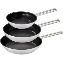 Hanseatic Pfannen-Set &raquo;DAILY&laquo; Edelstahl 18/10 Set, 1x Pfanne &Oslash; 20 cm, 24 cm und 28 cm, 3 Stk. tlg. Bratpfannen mit Antihaftbeschichtung, f&uuml;r alle Herdarten, 