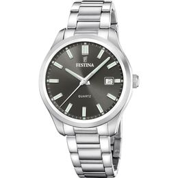 Festina Herren Quarzuhr &raquo;Classic Steel&laquo; Armbanduhr, Herrenuhr, Edelstahlarmband, analog, Tag Einheitsgr&ouml;&szlig;e