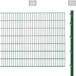 Arvotec Doppelstabmattenzaun &raquo;ESSENTIAL 143 zum Einbetonieren&laquo; Zaunh&ouml;he 143 cm, Zaunl&auml;nge 2 - 60 m gr&uuml;n Kunststoff, Stahl H/L: 143cm x 60m, Pfosten: 31 Stk.
