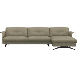 FLEXLUX Ecksofa &raquo;Glow, super bequem durch hochwertigem Sitzaufbau mit Federkern, L-Form&laquo; Modernes skandinavisches Design gr&uuml;n 62% Polyester/17%