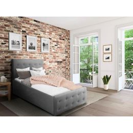 Home Affaire Polsterbett &raquo;Vaine&laquo; in 5 Breiten, auch in L&auml;nge 220 cm, incl. Roll-Lattenrost silber Samtoptik (100% Polyester) Liegefl&auml;che L&auml;nge B: 