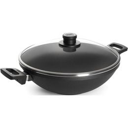 Woll Wok &raquo;MADE IN GERMANY - Nowo&laquo; Aluminiumguss 1 Stk. tlg. von Hand gegossen, &Oslash; 32 cm schwarz &Oslash; 32cm + H&ouml;he 15cm