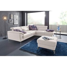 Sit & More sit&more Ecksofa &raquo;Percy L-Form&laquo; 12 cm Fu&szlig;h&ouml;he, Sitztiefenverstellung, wahlweise in 2 Fu&szlig;farben beige B/H/T: 270cm x 77cm x 235cm, Feinstruktur, 