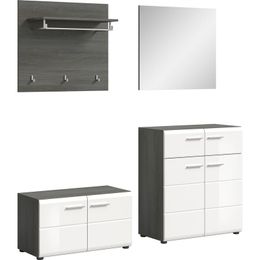 Home Affaire Garderoben-Set &raquo;Rumba, 4-teilig, Breite 175 cm, Hochglanz Front, bestehend aus:&laquo; 4 Stk. tlg. wei&szlig; Holzwerkstoff B/H/T: 175cmcm x 192cmcm 
