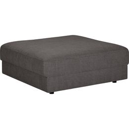 Trendmanufaktur Polsterhocker &raquo;Bourbon&laquo; In verschiedenen Gr&ouml;&szlig;en erh&auml;ltlich grau 100% Polyester B/H/T: 133cm x 43cm x 133cm, Struktur weich, XXL 133cm 