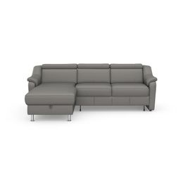 Sit & More sit&more Ecksofa &raquo;Freetown L-Form&laquo; inklusive Kopfteilverstellung und komfortablem Federkern grau B/H/T: 257cm x 84cm x 166cm, Luxus-Microfaser ALTARA 