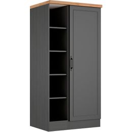KOCHSTATION Vorratsschrank &raquo;KS-Lana&laquo; Breite 80 cm grau Holzwerkstoff, MDF graphit, B/H/T: 80cm x 166cm x 60cm, T&uuml;ren: 1 Stk.