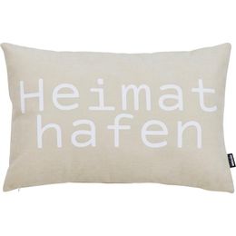 done. Dekokissen &raquo;HEIMATHAFEN&laquo; Extra weiche Haptik beige Polyester B/L: 40cm x 60cm, 1 Stk.