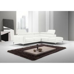 Egoitaliano Ecksofa &raquo;Claudie, Designsofa mit extrakomfortablem Sitzkomfort, L-Form&laquo; Inkl. Kopfteilverstellung, L-Form wei&szlig; Luxus-Microfaser (100% Polyester) Leder
