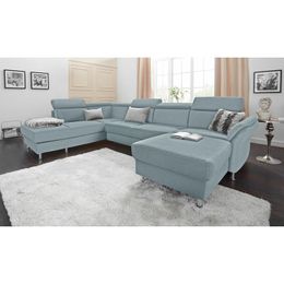 Sit & More sit&more Wohnlandschaft &raquo;Avignon U-Form&laquo; optional Schlaffunktion & Stauraum, inklusive Kopfteilverstellung blau Flachgewebe (90% Polyester, 10% 