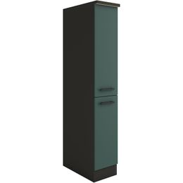 Optifit Apothekerschrank &raquo;Palma&laquo; Breite 30 cm, H&ouml;he 174,4 cm, 2 Ausz&uuml;ge, 5 Ablagen gr&uuml;n Holzwerkstoff anthrazit, B/H/T: 30cm x 174,4cm x 60cm, 