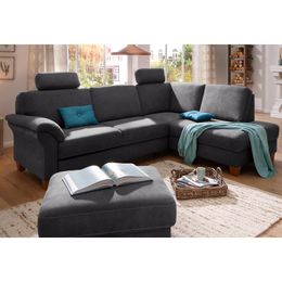 OTTO home Ecksofa &raquo;Borkum L-Form, B: 249 cm - OTTO. Verl&auml;ssliche Qualit&auml;t.&laquo; optional Schlaffunktion, Federkern grau Struktur (100% Polyester);Luxus-