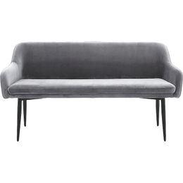 Salesfever Sitzbank &raquo;Komfortable Sitzbank&laquo; mit Armlehnen und R&uuml;ckensteppung grau Metall, Polyester B/H/T: 160cm x 85cm x 61cm, Samt, Sitzbank 160cm 