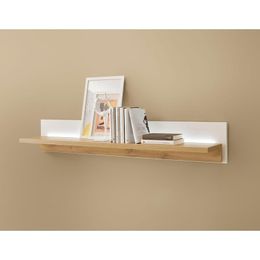 Home Affaire Wandboard &raquo;LONG ISLAND&laquo; in moderner Trendfarbe, inklusive Beleuchtung wei&szlig; Holzwerkstoff B/H/T: 150cm x 24cm x 24cm, Absetzung Eiche