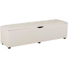 Home Affaire Hockerbank &raquo;Knobbed&laquo; Hockerbank mit Stauraum, Breite 120 cm und 160 cm wei&szlig; Struktur fein (100% Polyester) f&uuml;r Bett Classico, Piazza, 