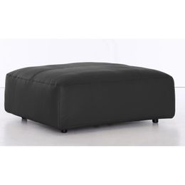 Musterring Hocker &raquo;LUCIA&laquo; schwarz Flachgewebe VALMONT (60% Baumwolle/40% Leinen);Leder PURO, pigmentiertes Leder;Microfaser CRONA (100% Polyester);Flachgewebe 