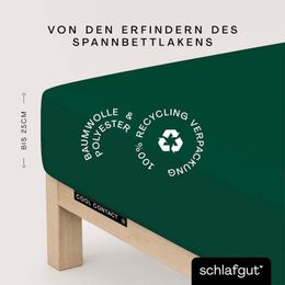 Schlafgut Spannbettlaken &raquo;Cool Contact&laquo; 100% gek&auml;mmte Mikrofaser gr&uuml;n Microfaser, Obermaterial: 100% Polyester B/L: 200cm, 1 Stk., Microfaser, 120-130x200 25cm