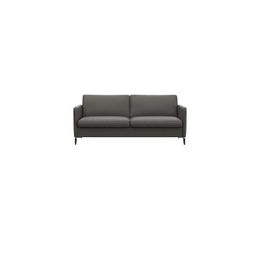 FLEXLUX 2,5-Sitzer &raquo;Fiore, super bequem durch hochwertigen Sitzaufbau mit Kaltschaum&laquo; schmale Armlehnen, F&uuml;&szlig;e Alu+schwarz grau 100% Echteder B/H/T: 
