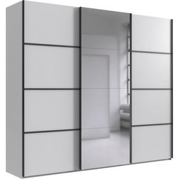 wimex Schwebet&uuml;renschrank &raquo;Jork Kleiderschrank mit Spiegel, schwarze Metallgriffe&laquo; Schrank in verschiedenen Gr&ouml;&szlig;en und Innenausstattungsvarianten wei&szlig; 