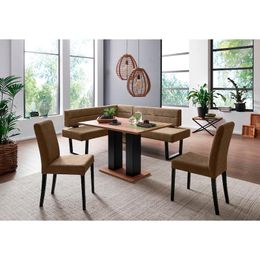 massivline&more Eckbankgruppe &raquo;Martina&laquo; 5 Stk. tlg. frei im Raum stellbar braun Holzwerkstoff, Massivholz, Polyester B/H/T: 65cm, Polyester, langer 