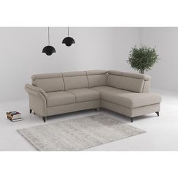 Sit & More sit&more Ecksofa &raquo;Glendale, L-Form&laquo; inkl. Kopfteilverstellung, wahlweise mit Vorziehsitz und Bettkasten beige 95% Polyester, 5% Polyamid B/H/T: 247cm 