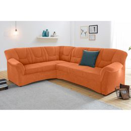 DOMO collection Ecksofa &raquo;SARAFINA 240x190 cm, auch mit Federkern f&uuml;r mehr Sitzkomfort!&laquo; whlw. mit Bettfunktion, elegantes Design, L-Form orange 