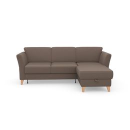 Sit & More sit&more Ecksofa &raquo;Visby L-Form&laquo; Wahlweise mit Schlaffunktion und Bettkasten, frei im Raum stellbar grau B/H/T: 248cm x 87cm x 162cm, Luxus-Microfaser 