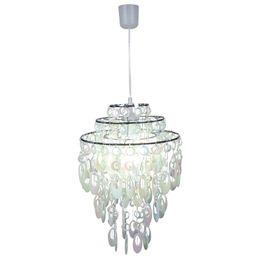 N&auml;ve n&auml;ve Pendelleuchte &raquo;Lina&laquo; E27 1 Stk. excl. 1x E27, Gestell chromfarben, Behang perlmuttfarben, excl. Pendel &Oslash; 32cm H: 50cm, 1 Stk.