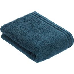 Vossen Badetuch &raquo;Calypso Feeling&laquo; mit schmaler Bord&uuml;re aus 100% Baumwolle, Vegan, einfarbig blau Walkfrottee, Obermaterial: 100% Baumwolle B/L: 67cmx140cm, 1