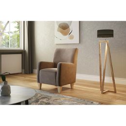 Home Affaire Sessel &raquo;Viva&laquo; mit Federkern, mit Buchef&uuml;&szlig;en braun 100% Polyester Luxus-Microfaser ALTARA NUBUCK , B/H/T: 74cm x 93cm x 81cm