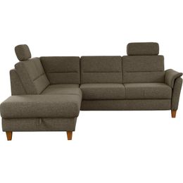 Home Affaire Ecksofa &raquo;Palmera L-Form, B: 236 cm&laquo; optional Schlaffunktion & Bettkasten, Federkern gr&uuml;n 100% Polyester;Struktur (100% Polyester);Luxus-