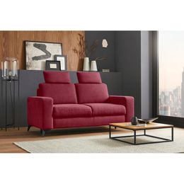 Home Affaire 2-Sitzer &raquo;Lolland&laquo; mit Federkern, auch mit abwischbarem Bezug rot Struktur impr&auml;gniert - feucht abwischbar (100% Polyester);Struktur 