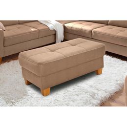 OTTO home Hocker &raquo;Puccini&laquo; mit Kontrastnaht braun Luxus-Microfaser Lederoptik (100% Polyester);Luxus-Microfaser ALTARA NUBUCK (100% Polyester) B/H/T: 