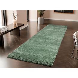 OCI DIE TEPPICHMARKE Hochflor-Teppich &raquo;MONTIS&laquo; rechteckig 45 mm H&ouml;he uni, Langflor, Shaggy, auch in rund, quadratisch und L&auml;ufer erh&auml;ltlich gr&uuml;n 