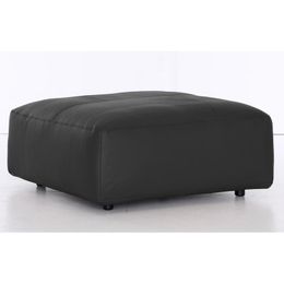 Musterring Hocker &raquo;LUCIA&laquo; schwarz Flachgewebe VALMONT (60% Baumwolle/40% Leinen);Leder PURO, pigmentiertes Leder;Microfaser CRONA (100% Polyester);Flachgewebe 