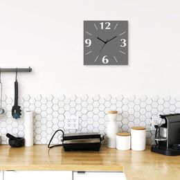 Artland Wanduhr &raquo;Uni Trendfarben&laquo; wahlweise mit Quarz- oder Funkuhrwerk, lautlos ohne Tickger&auml;usche grau B/H/T: 30cm x 30cm x 0,3cm, Quarzuhr, 4 Ziffern
