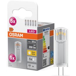 Osram LED-Leuchtmittel &raquo;Star PINLED-Lampe, Klar&laquo; G4 5 Stk. Warmwei&szlig; transparent Einheitsgr&ouml;&szlig;e