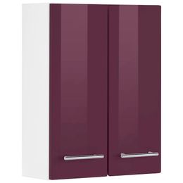 Welltime H&auml;ngeschrank &raquo;Venedig&laquo; Badm&ouml;bel mit Breite 50 cm, mit Metallgriffen lila wei&szlig;, B/H/T: 50cm x 64cm x 20cm, T&uuml;ren: 2 Stk.