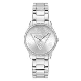 Guess Damen Quarzuhr &raquo;ROXY&laquo; Armbanduhr, Damenuhr, Edelstahlarmband, Kristallglas silber Einheitsgr&ouml;&szlig;e
