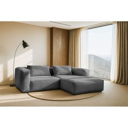 Home Affaire Ecksofa &raquo;Tvinnet&laquo; Breite 228 cm, extra tiefe Sitzfl&auml;che, kubisches Sitzvergn&uuml;gen grau 94% PES 6% NY B/H/T: 228cm x 73cm x 166cm, Struktur
