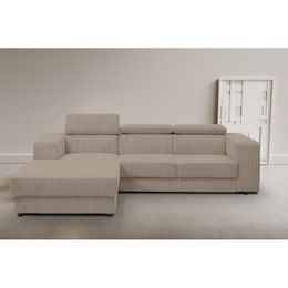 WERK2 Ecksofa &raquo;Cherry 270 x 192 cm modern und bequem&laquo; Cord, L-Form, XXL, Schlaffunktion, Bettkasten beige 90% Polyester, 10% Nylon B/H/T: 270cm x 76cm