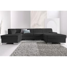DOMO collection Wohnlandschaft &raquo;Star, zeitloses und elegantes Design, viel Platz, Breite 304cm, U-Form&laquo; fester Sitzkomfort, wahlweise mit Bettfunktion
