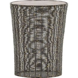 GUTMANN FACTORY Beistelltisch &raquo;Coffee, Bestelltisch, rund &Oslash; 37 cm&laquo; Couchtisch, Wohnzimmertisch mit fein gearbeiteten goldfarbenen Details silber B/H/T: 37cm x 46cm x 