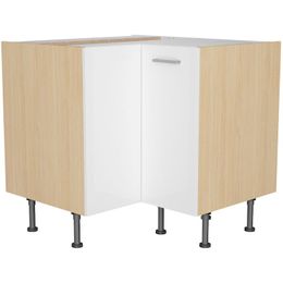 KOCHSTATION Eckunterschrank &raquo;KS-Lucy&laquo; Breite 90 x 90 cm, mit 2 T&uuml;ren, Soft-Close, h&ouml;henverstellbare F&uuml;&szlig;e Eiche hell, B/H/T: 90cm x 87cm x 58,1cm, 