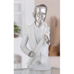 Gilde Dekofigur &raquo;Figur Musiker&laquo; wei&szlig; Kunstharz B/H/T: 19,5cm x 31,5cm x 11,5cm